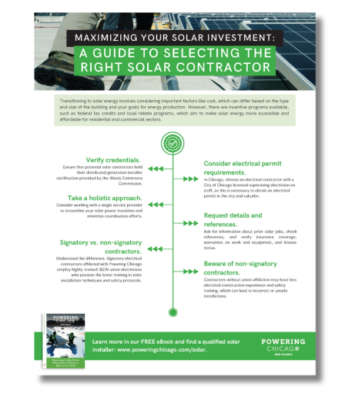 Tips for Hiring a Solar Contractor Fact Sheet - Powering Chicago